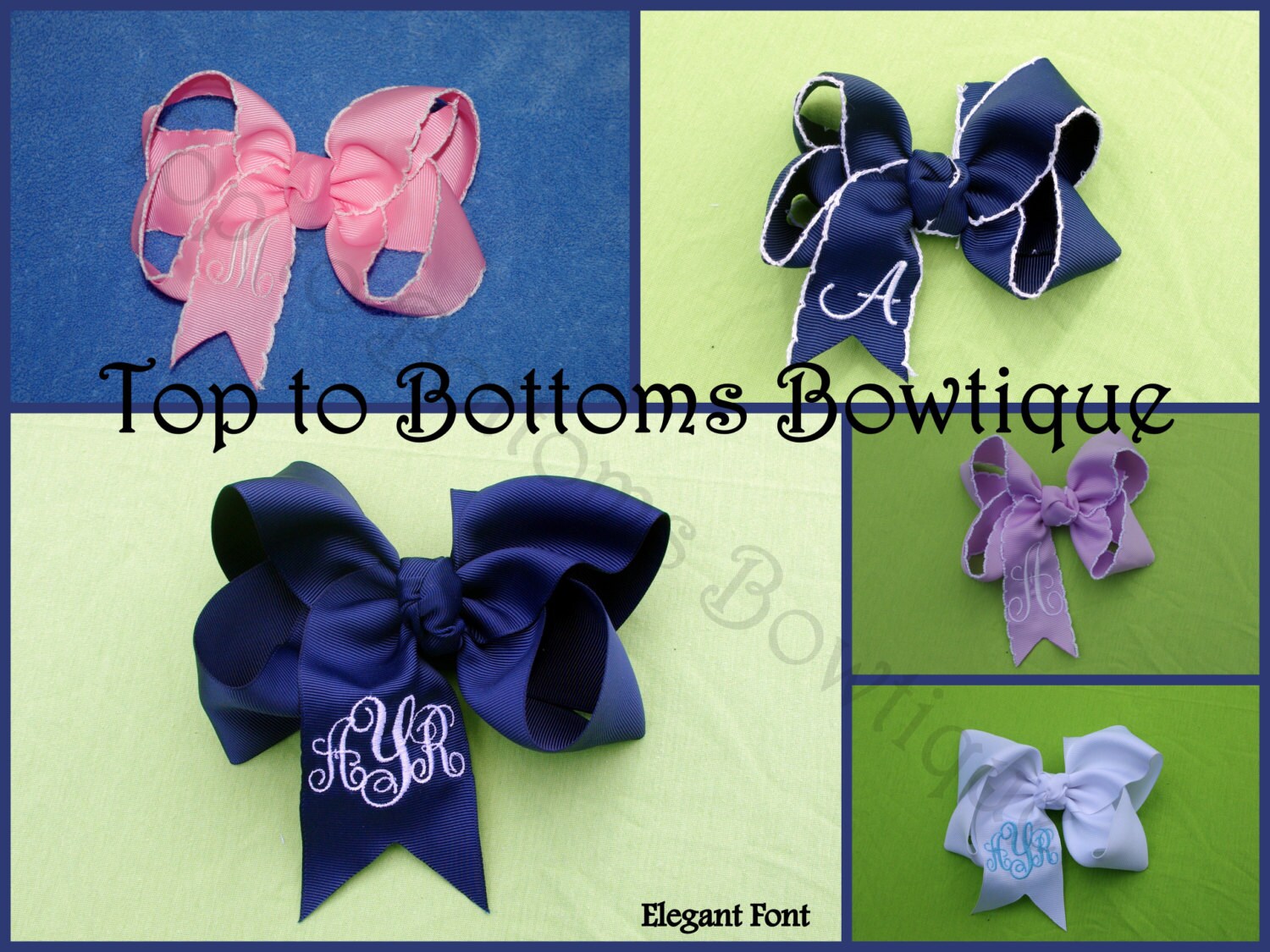 Monogrammed twisted boutique bow multiple sizes available | Etsy