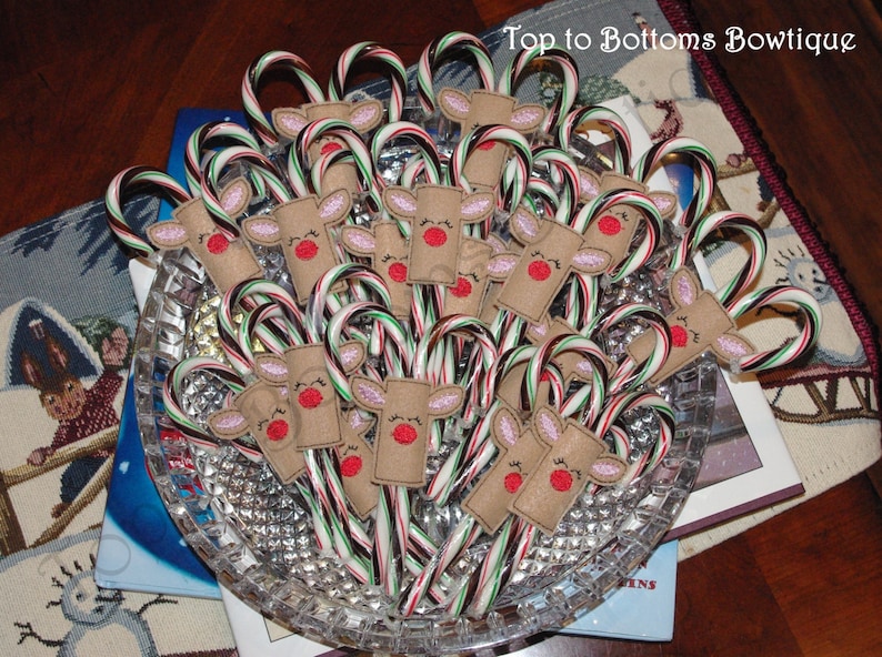 Reindeer Candy Cane Holder (felt) - Etsy