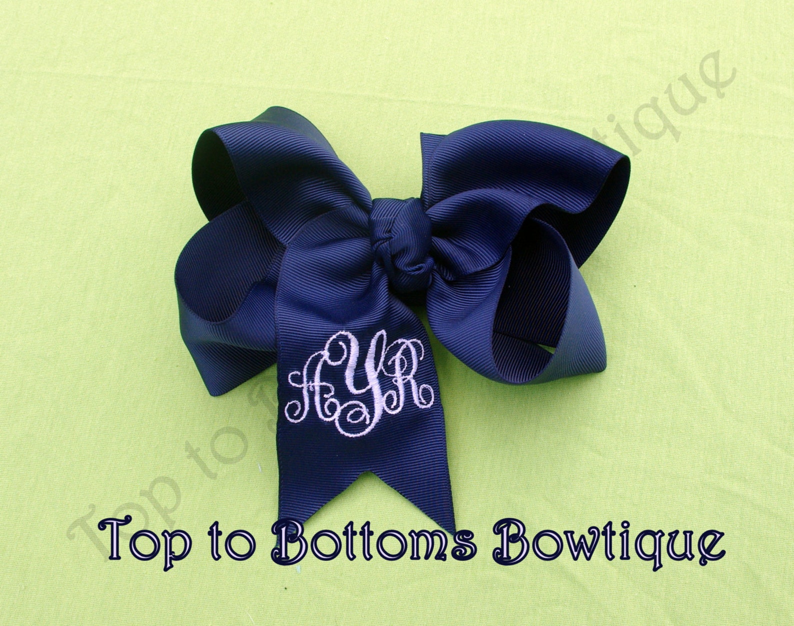 Monogrammed twisted boutique bow multiple sizes available | Etsy