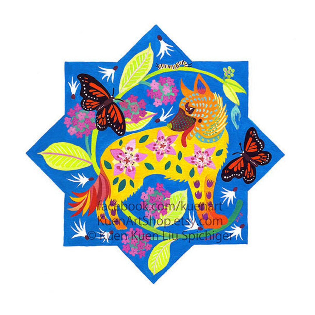German Shepherd Monarch Butterfly Common Milkweed Print Greeting Cards ...