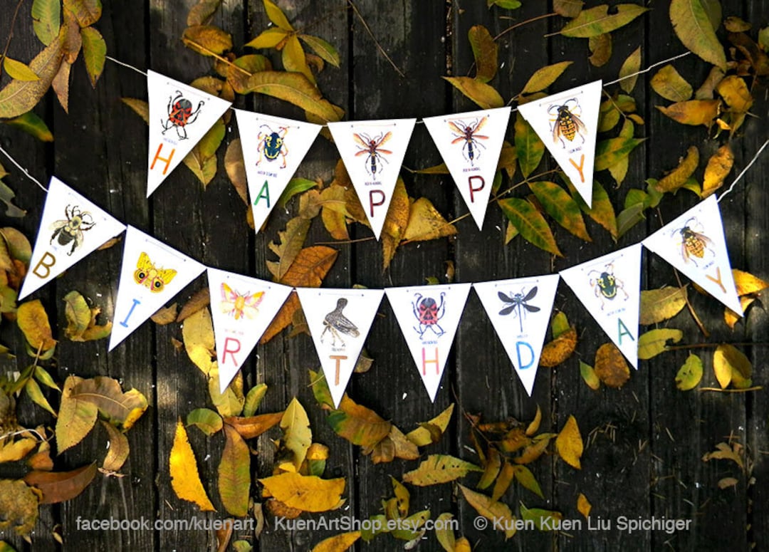 Custom Insect Alphabet Garland, Entomology Birthday Party Decor - Etsy