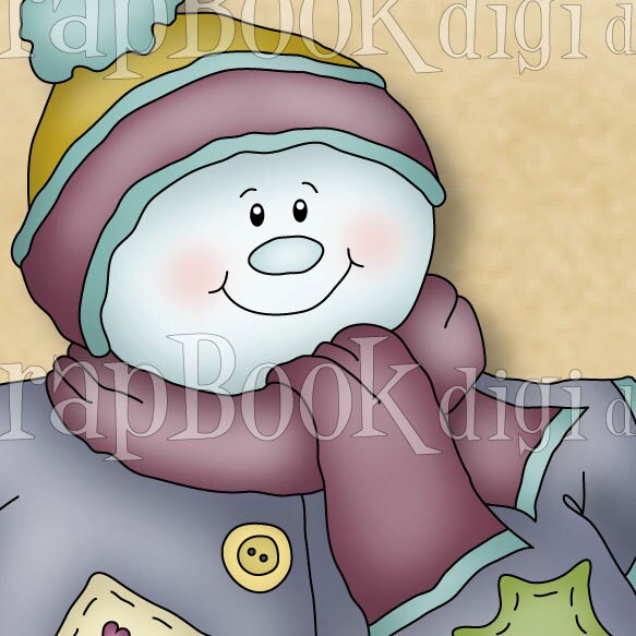 Cute Snowman Clip Art, Snowman Clipart, Digi Stamp, Digital Art, High ...