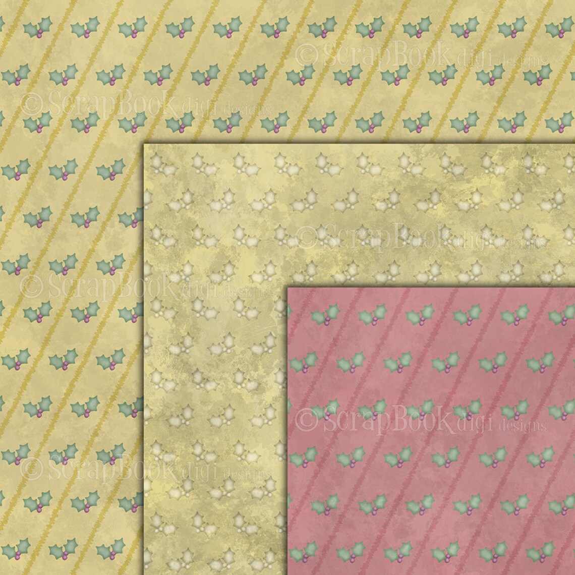 Christmas Digital Paper, Digi Papers, Printable Papers, Digi Kits, High ...