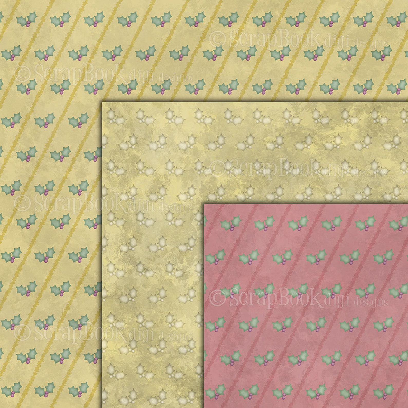 Christmas Digital Paper, Digi Papers, Printable Papers, Digi Kits, High ...