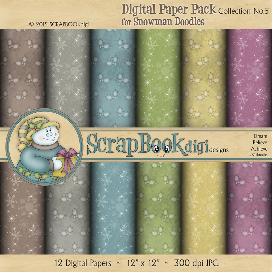 Christmas Digital Paper, Holly Paper, Printable Paper, Snowflakes, High ...