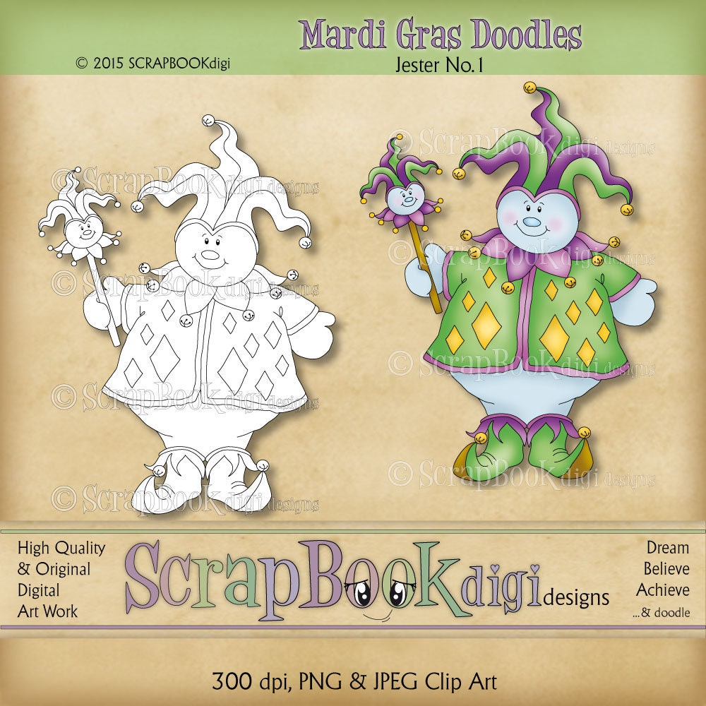 Mardi Gras Cute Clip Art, Digi Stamp, Mardi Gras Digital Art ,high ...
