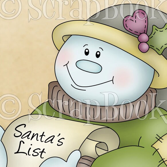Cute Snowman Clipart, Snowman Clip Art, Digi Stamp, Digital Art, High ...