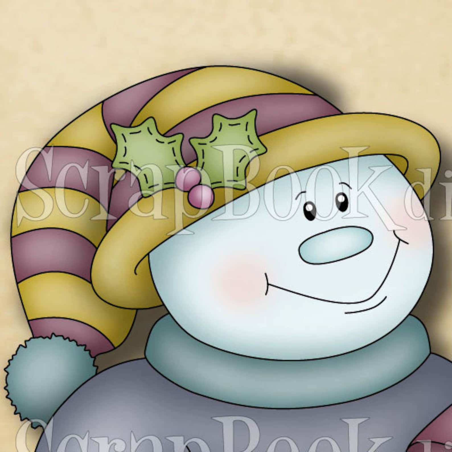 Snowman Cute Clip Art, Snowman Clipart, Digi Stamp, Digital Art, High ...