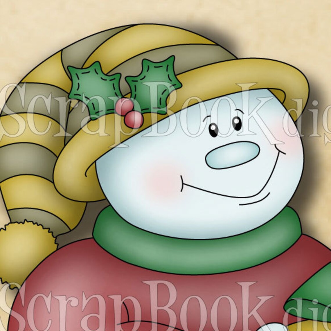 Snowman Cute Clip Art, Snowman Clipart, Digi Stamp, Digital Art, High ...