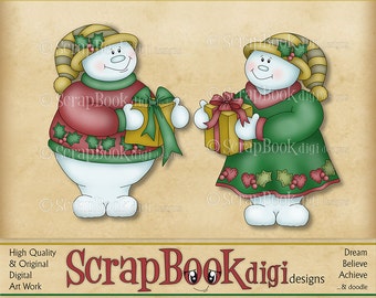 Snowman Cute Clip Art, Snowman Clipart, Digi Stamp, Digital Art, High ...