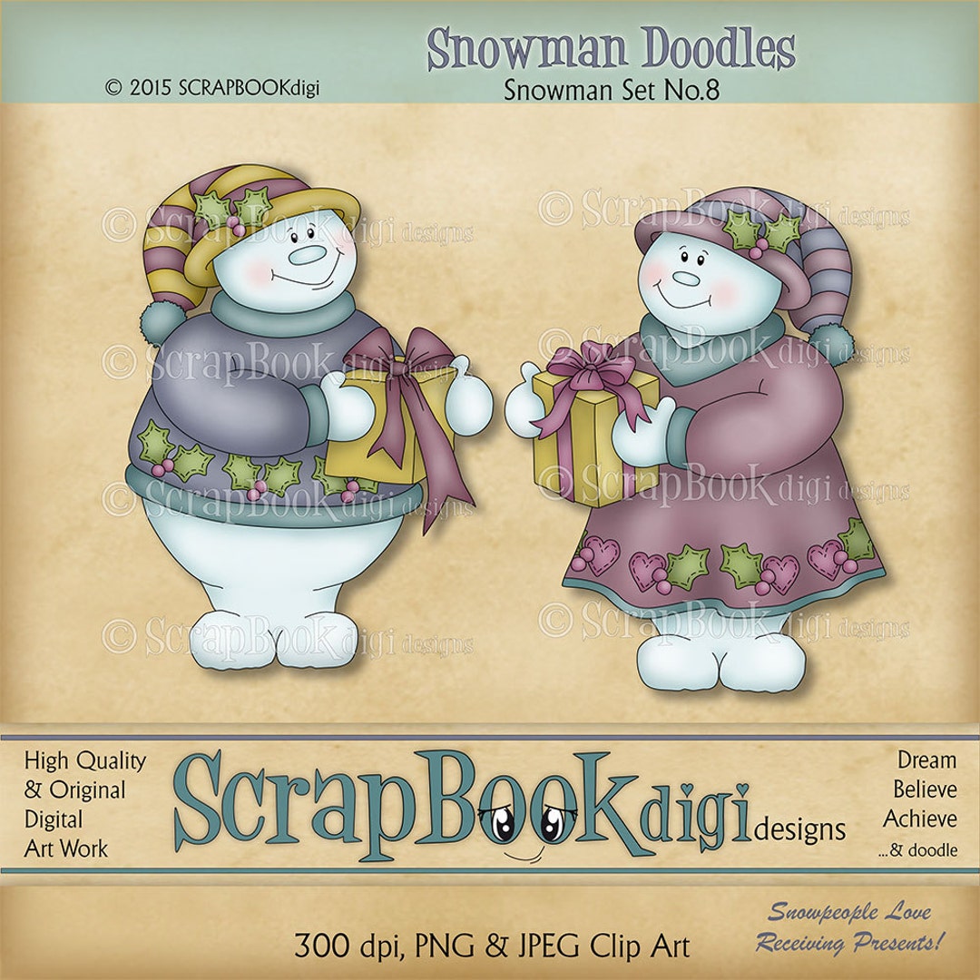 Snowman Cute Clip Art, Snowman Clipart, Digi Stamp, Digital Art, High ...