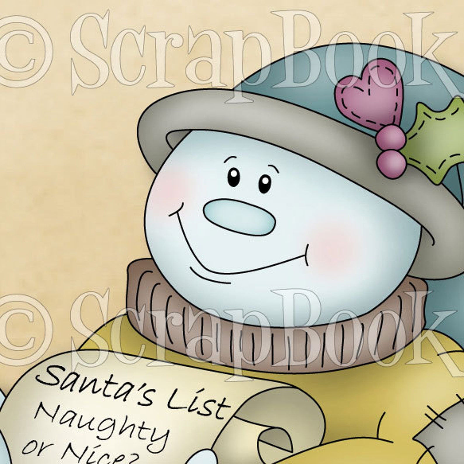 Cute Snowman Clip Art, Snowman Clipart, Digi Stamp, Digital Art, High ...