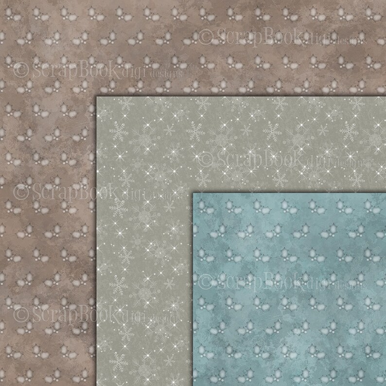 Christmas Digital Paper, Holly Paper, Printable Paper, Snowflakes, High ...
