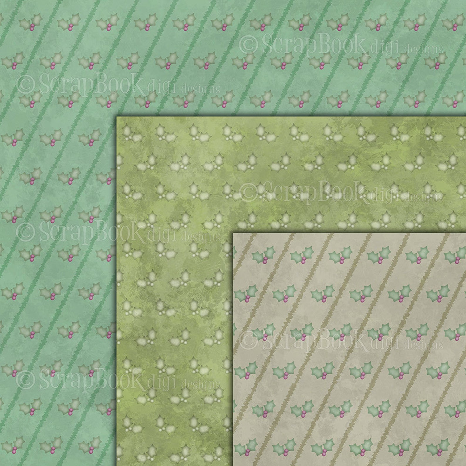 Christmas Digital Paper, Digi Papers, Printable Papers, Digi Kits, High ...