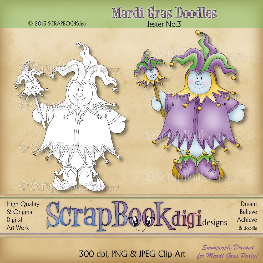 Mardi Gras Cute Clip Art, Digi Stamp, Mardi Gras Digital Art ,high ...