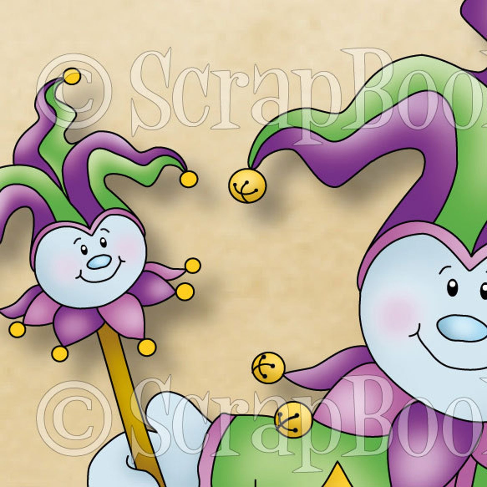 Mardi Gras Cute Clip Art, Digi Stamp, Mardi Gras Digital Art ,high ...