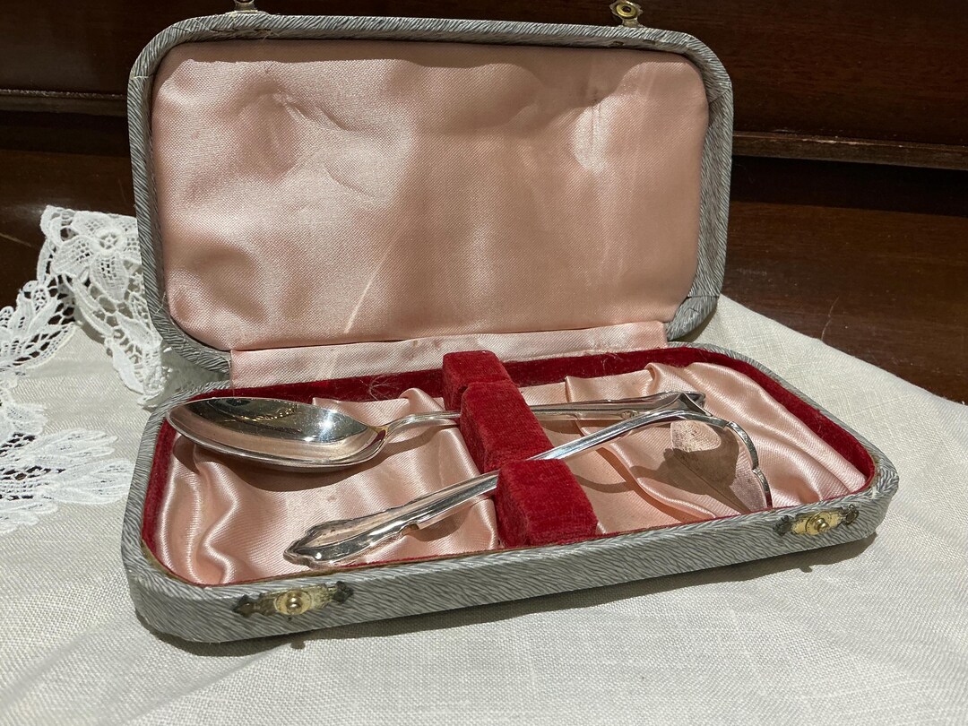 Vintage Baby Spoon & Pusher, Silver Plate. Baby Cutlery. - Etsy