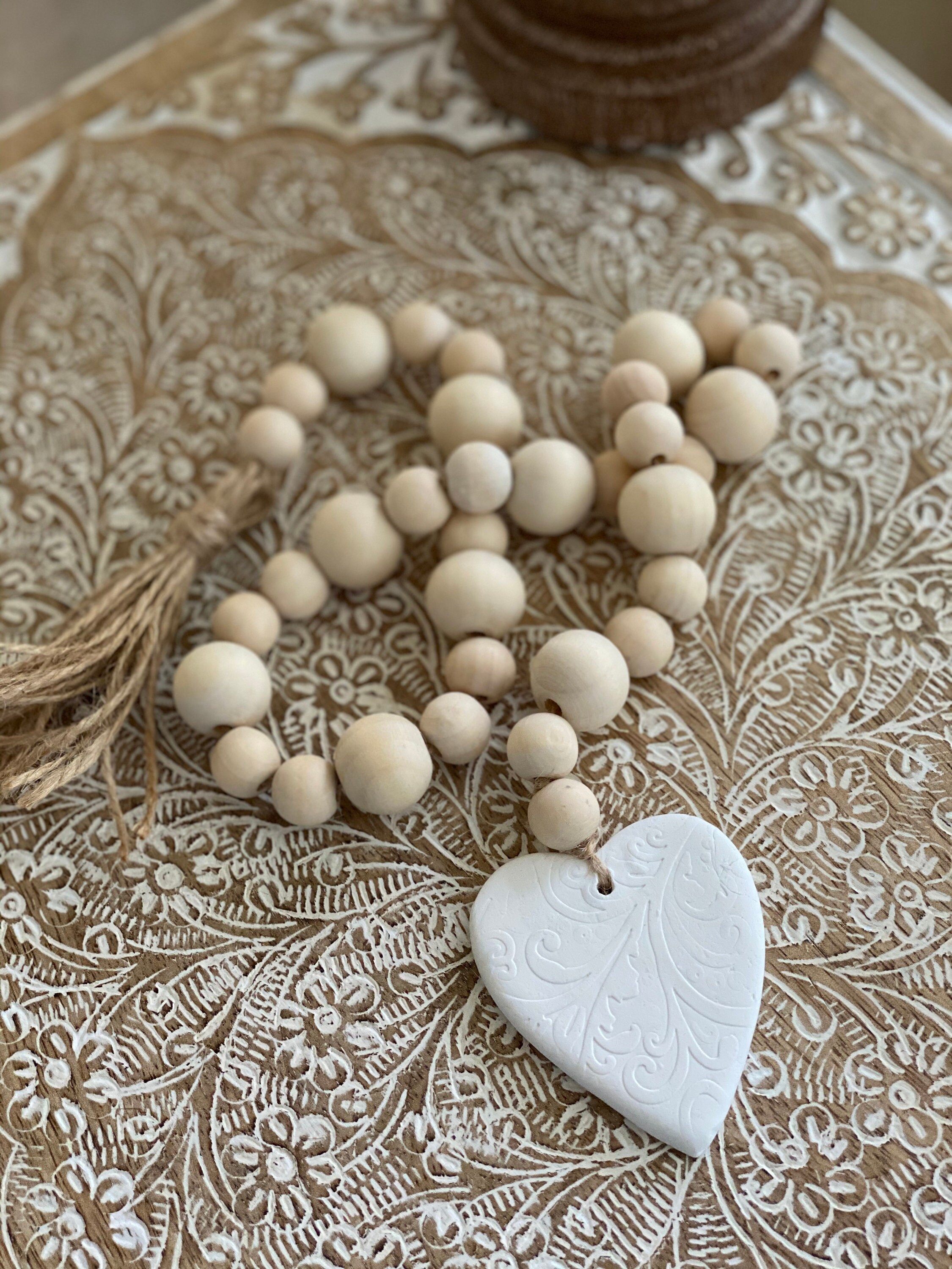 Handmade Clay Heart Ornament: Embossed Remembrance Gift Tag - Etsy