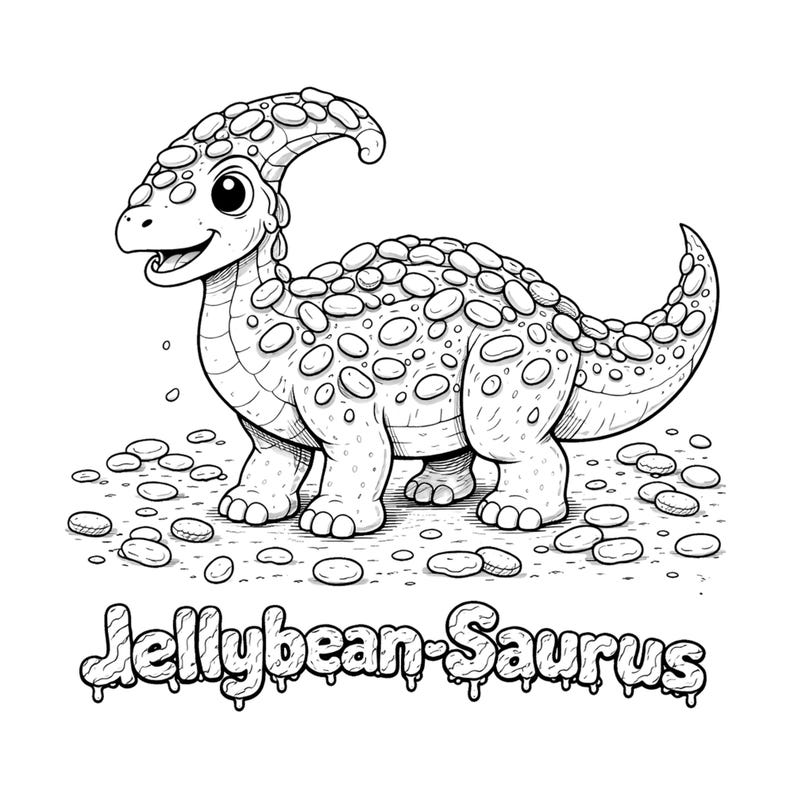 Food-o-saurus Dinosaur Coloring Pages: Fun Food Mashups (24 PDF) - Etsy