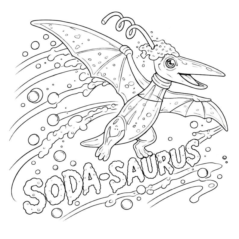 Food-o-saurus Dinosaur Coloring Pages: Fun Food Mashups (24 PDF) - Etsy