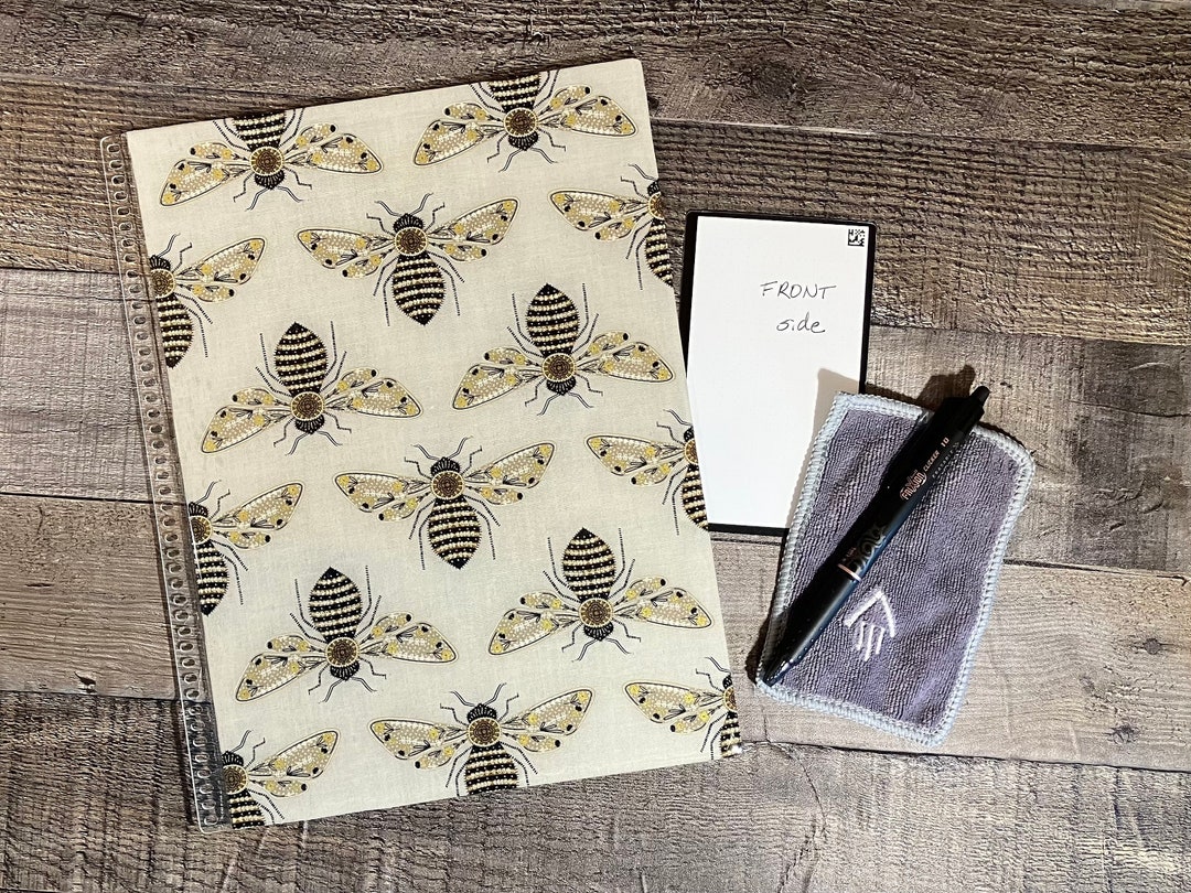 Rocketbook Notebook Cover Sheet With Bees Print Fabric Embedded in ...