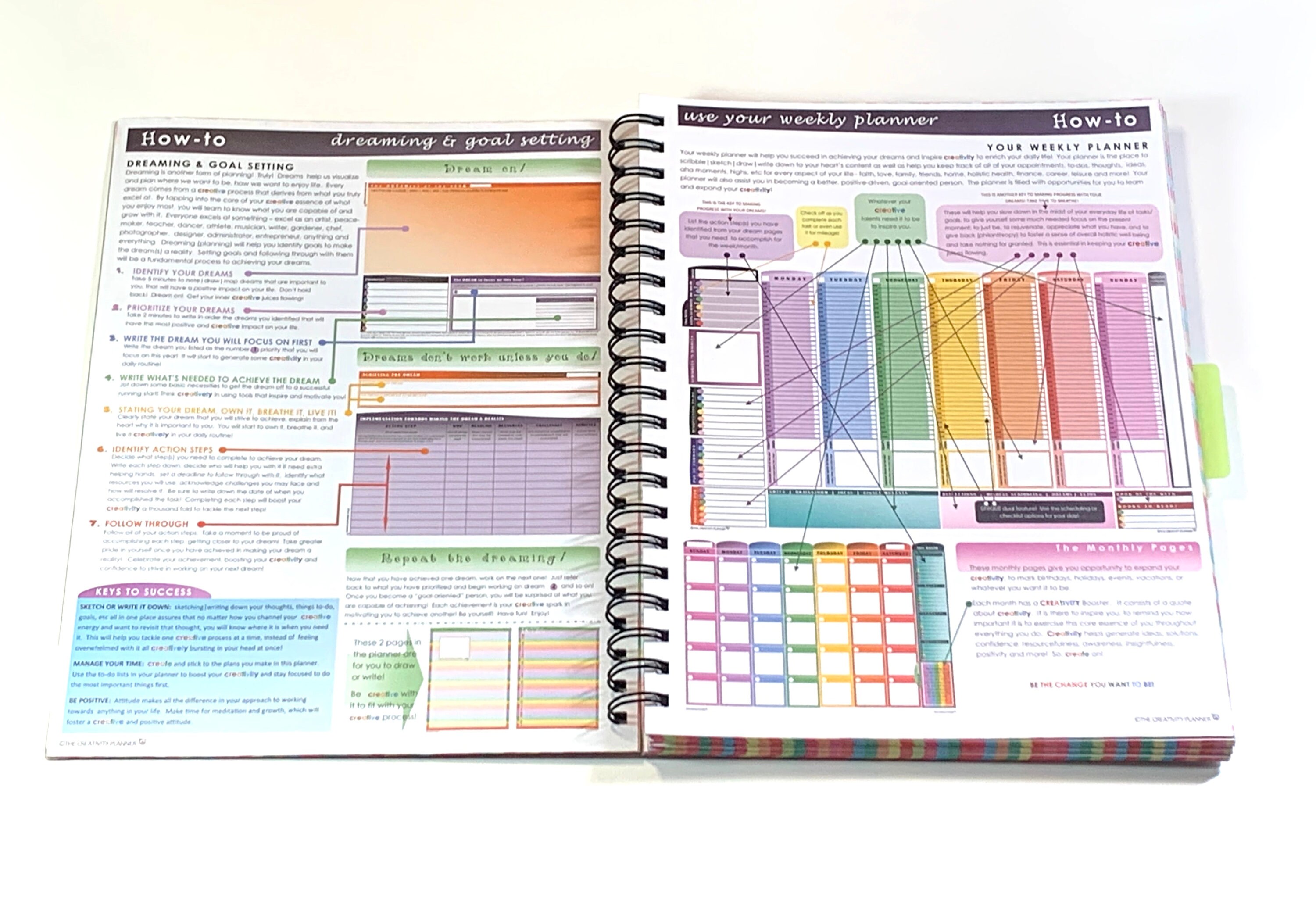 Creativity Planner | Full-color, Colorful Edging, Undated 12 Month ...