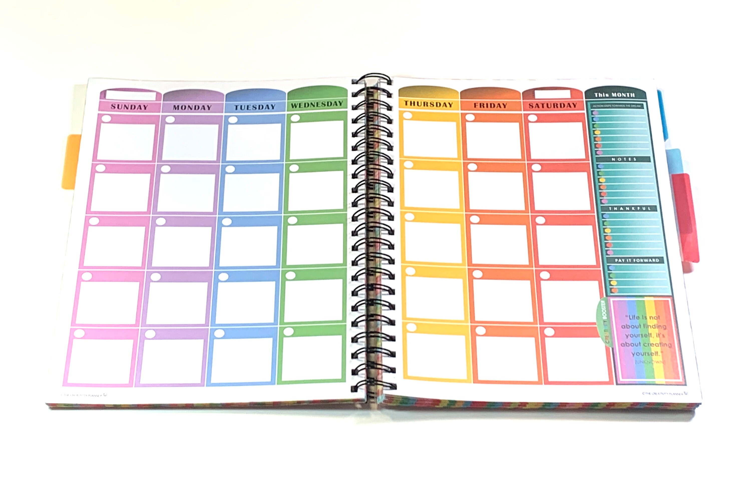 Creativity Planner | Full-color, Colorful Edging, Undated 12 Month ...