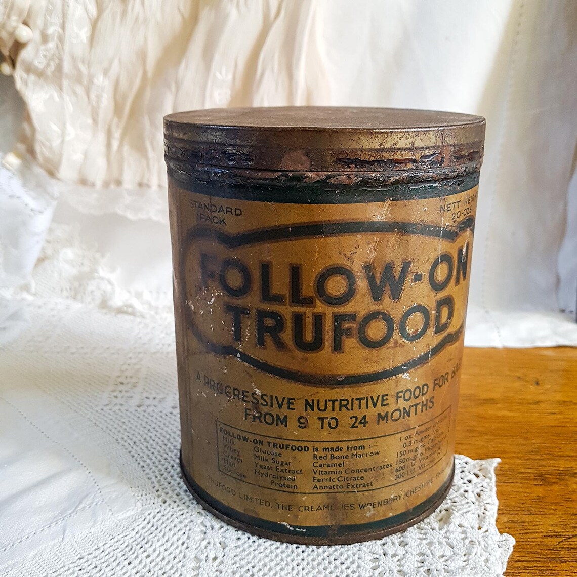 Collectible 1940's Baby Food Tin, Follow-on TRUFOOD, English Food Tin ...