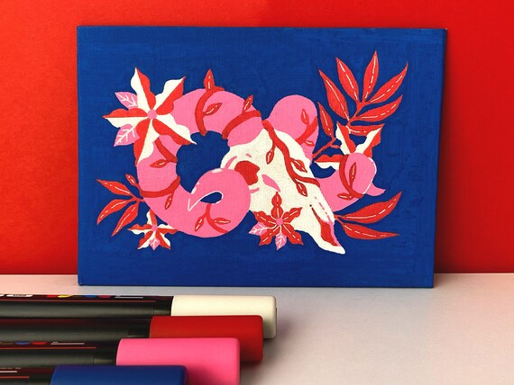 Animal Skull // 5x7 ORIGINAL // Posca Pen Art - Etsy UK