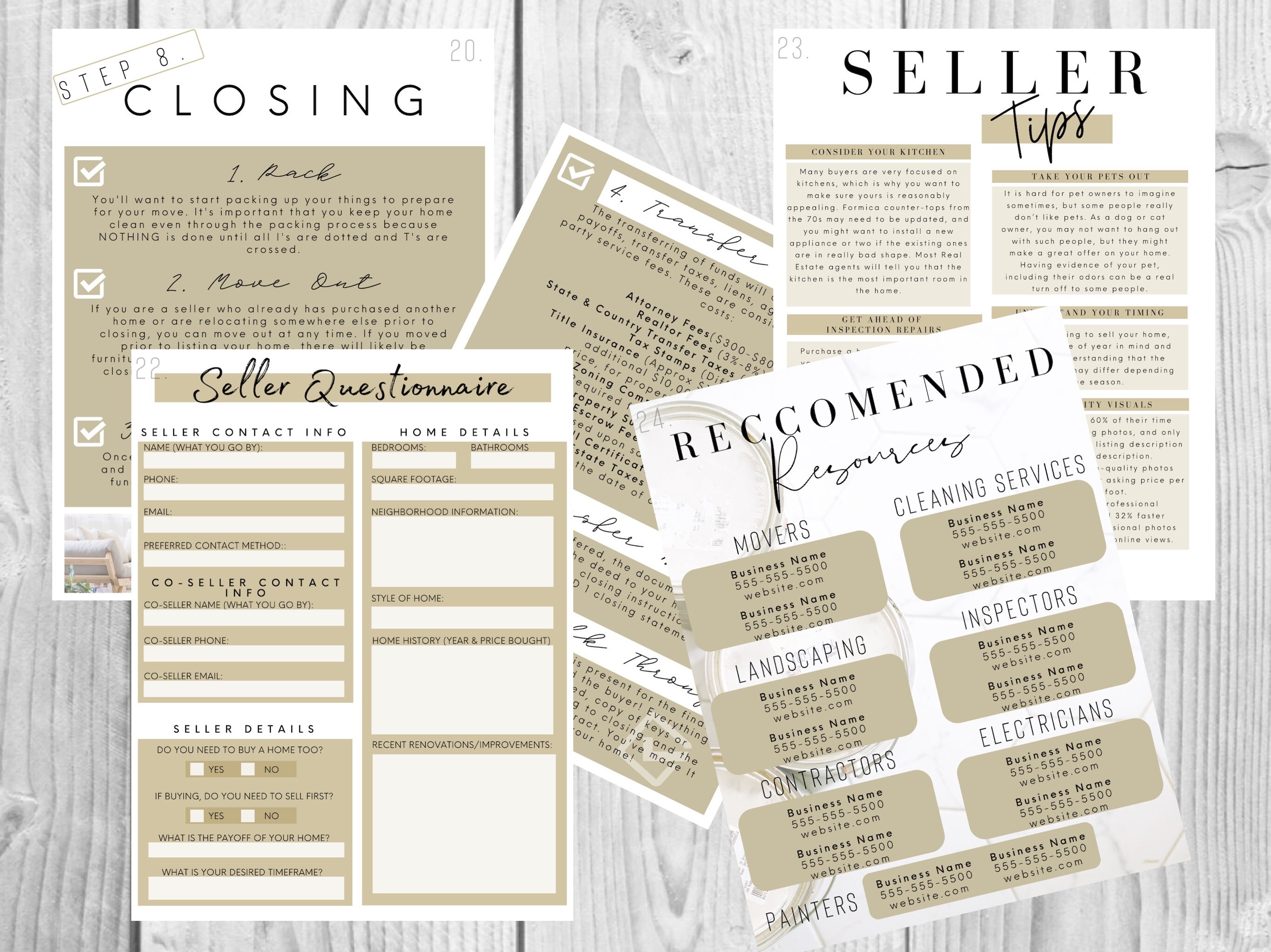 Home Seller Packet Customizable Realtor/ Real Estate Agent editable ...