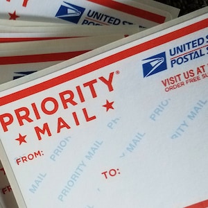 Lot of Fifty 50 Blank Label 228 USPS Priority Mail Label Sticker Art ...