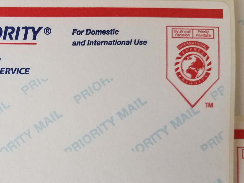 100 Blank USPS Priority Mail Label 228 Sticker Art Drawing Artist Trade ...