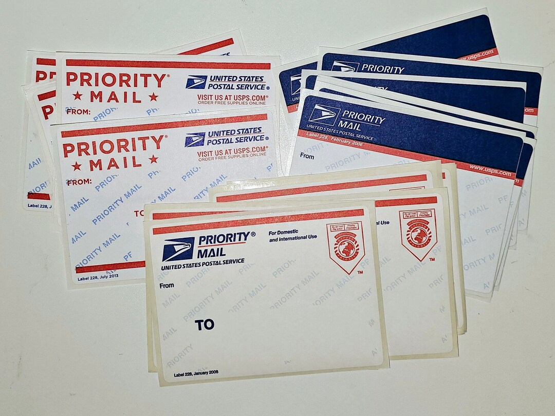 Variety Pack of Fifty 50 Blank Label 228 USPS Priority Mail - Etsy