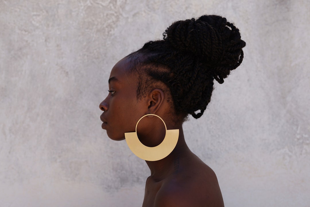 Handmade African-inspired Oversized Earrings, Retro Style Hoop ...