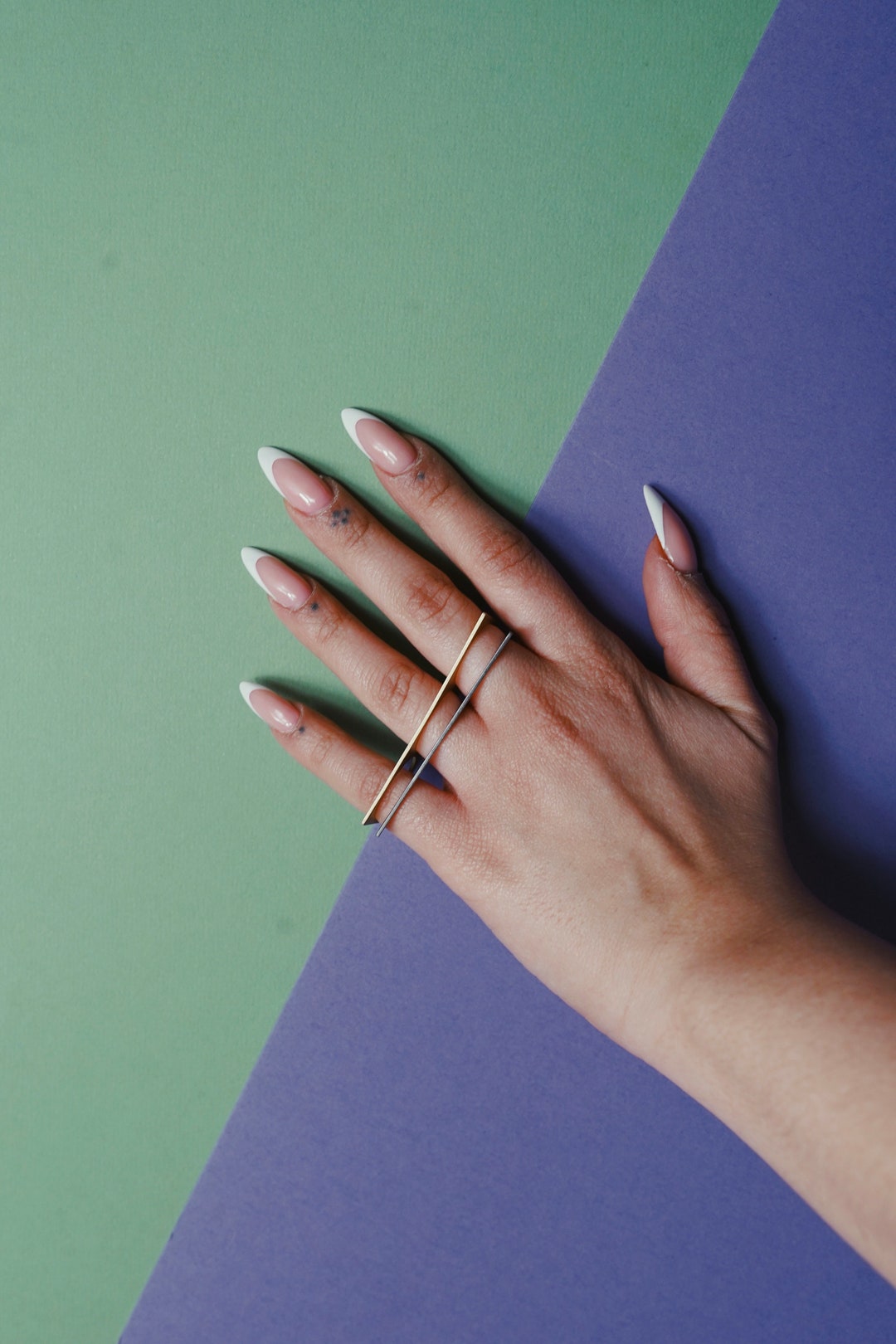 Laka Luka Design "trapeze” Triple Finger Ring, Knuckle Ring, Stacking ...