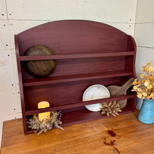 Kitchen Bowl Rack Distressed Primitive Painted Bowl Shelf |country ...