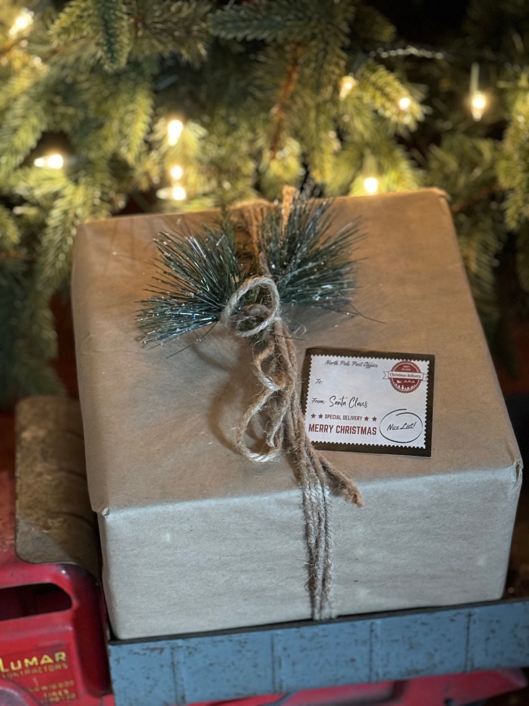 Gift Wrapping Sticker Label From Santa Claus Post Office |christmas ...