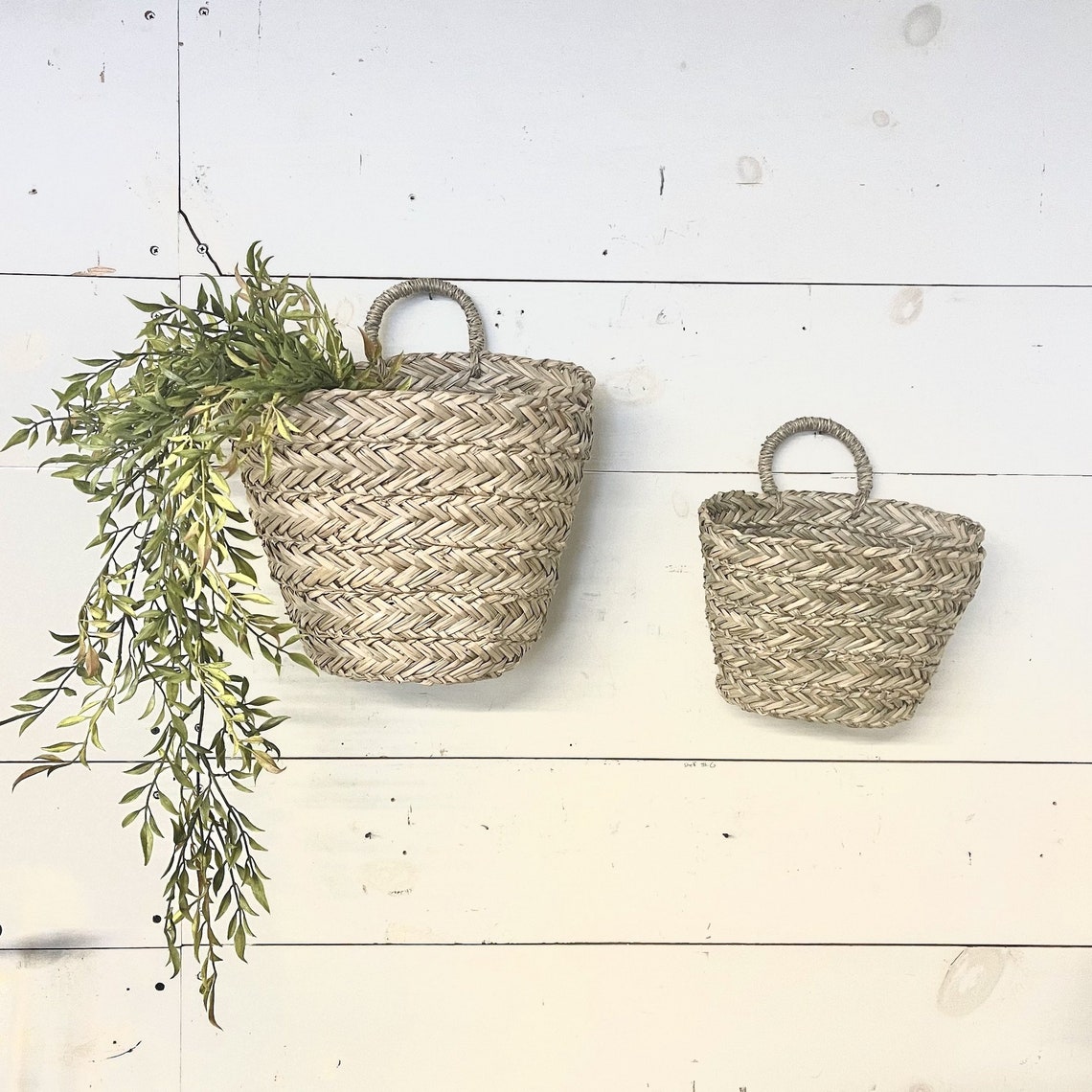 Woven Wall Baskets Set of 2 - Etsy