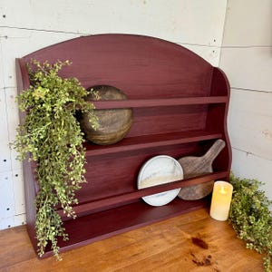 Kitchen Bowl Rack Distressed Primitive Painted Bowl Shelf |country ...