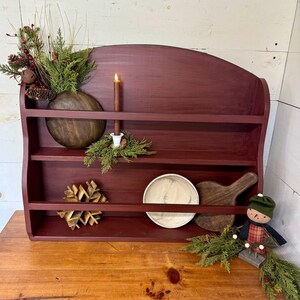 Kitchen Bowl Rack Distressed Primitive Painted Bowl Shelf |country ...