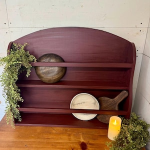 Kitchen Bowl Rack Distressed Primitive Painted Bowl Shelf |country ...