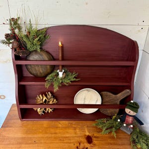 Kitchen Bowl Rack Distressed Primitive Painted Bowl Shelf |country ...