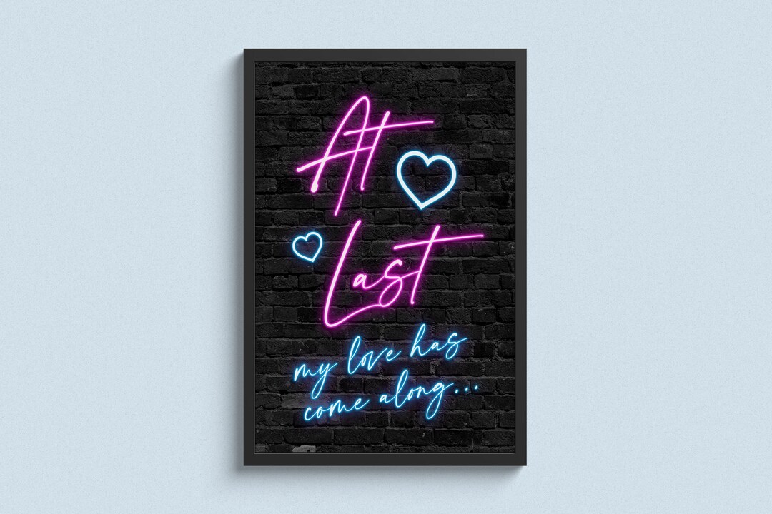 At Last Etta James Neon Sign Wall Art Poster All Sizes Digital Download ...