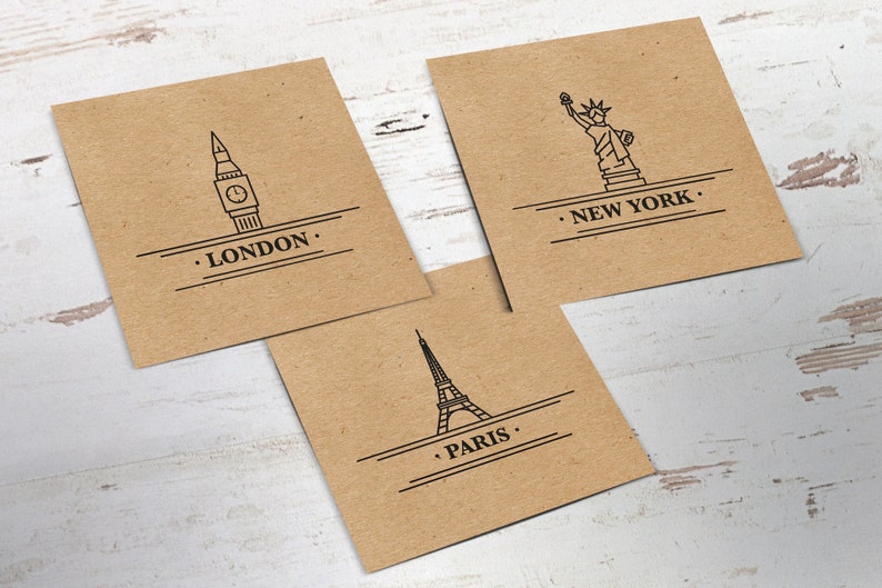 World Landmarks Wedding Theme Table Plan Table Cards and | Etsy