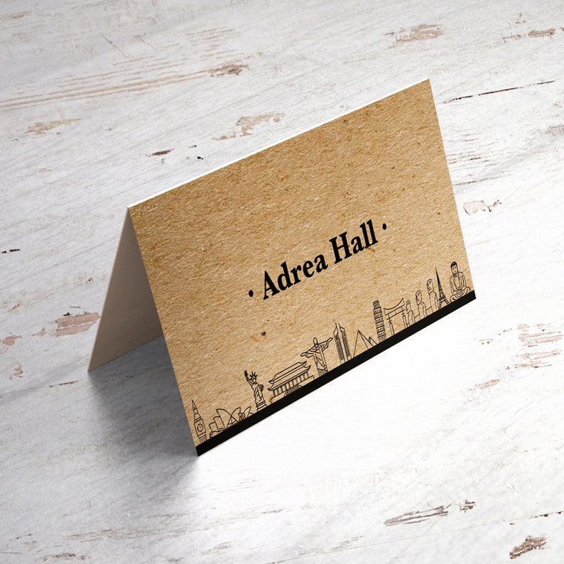 World Landmarks Wedding Theme Table Plan, Table Cards and Place Card ...