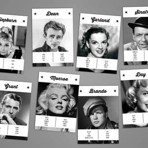 Hollywood Movie Wedding Table Plan Cards, Table Cards and Place Cards ...