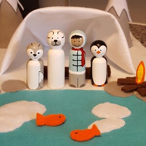 Arctic Friends Peg Doll 4 Piece Play Set - Etsy