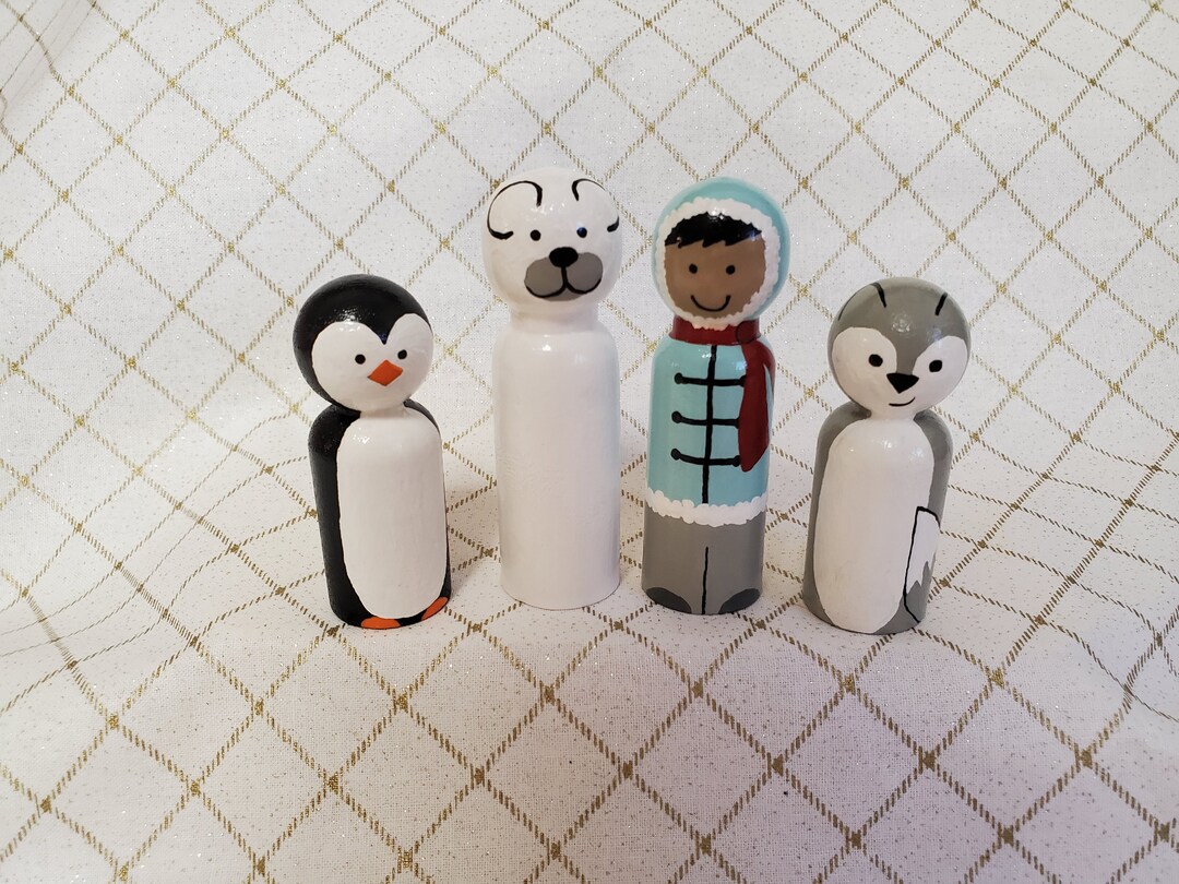 Arctic Friends Peg Doll 4 Piece Play Set - Etsy