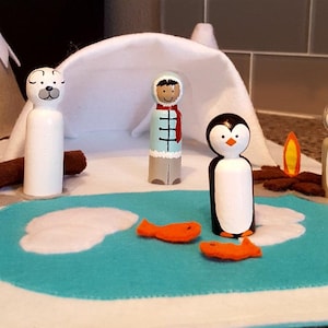 Arctic Friends Peg Doll 4 Piece Play Set - Etsy