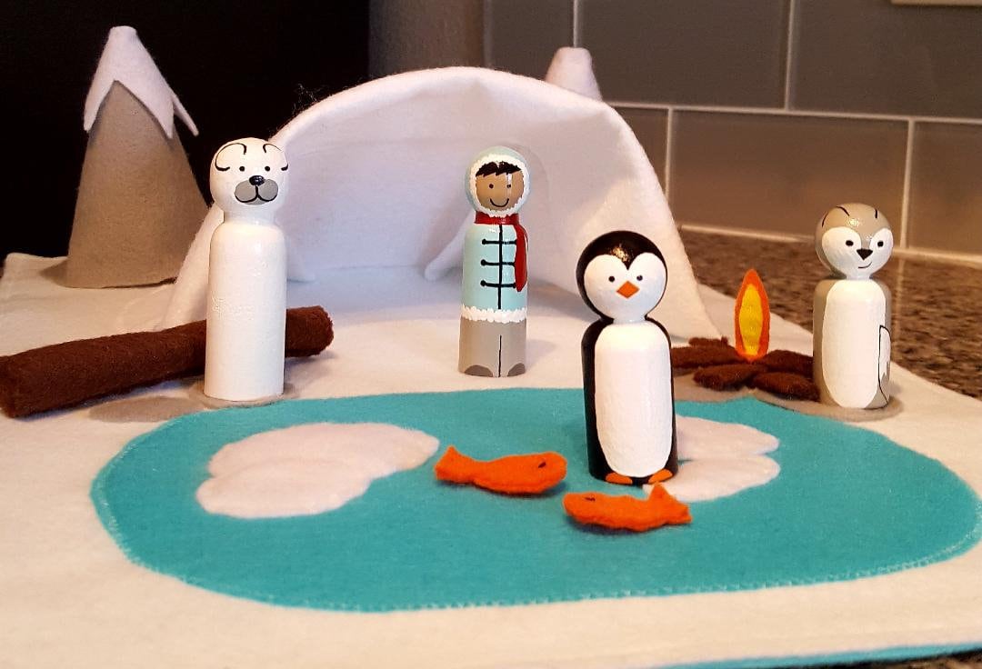 Arctic Friends Peg Doll 4 Piece Play Set - Etsy